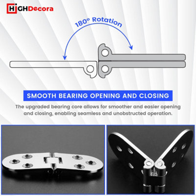 180-Degree Stainless Steel Flip Door Hinges, 30mm x 80mm, Counter Flap ...