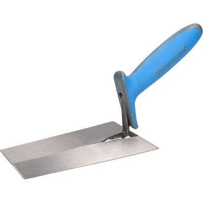 180 x 110mm Bucket Trowel Carbon Steel Soft-Grip Handle Cement Masonry ...
