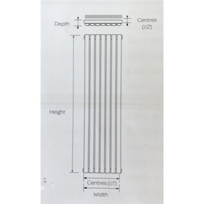 1800mm (H) x 450mm (W) - Stainless Vertical Radiator (Paris) - DOUBLE ...