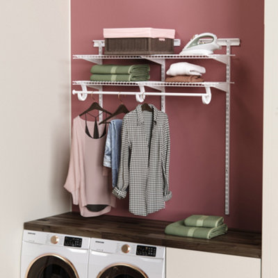 1800mm Wire Wardrobe System Shelving & Hanging Storage Closet Kit