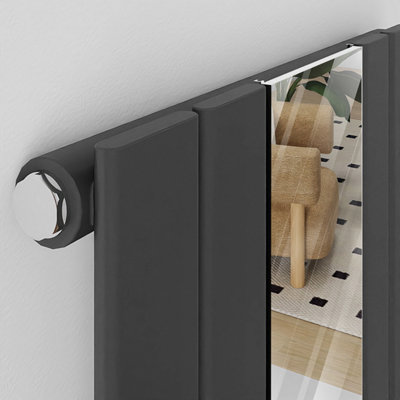 1800x535mm Anthracite Vertical Radiator - Single Flat Panel Design with ...