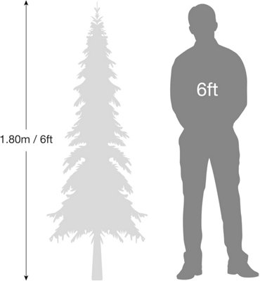 180cm (6FT) Pre-Lit Fir Artificial Christmas Tree with 100 LED Warm ...