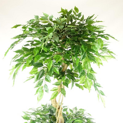 180cm Artificial Twisted Trunk Fruticosa Ficus Tree Triple Ball Topiary ...