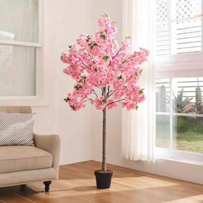 180cm H Realistic Artificial Plant Cherry Blossom Tree in Pot for ...