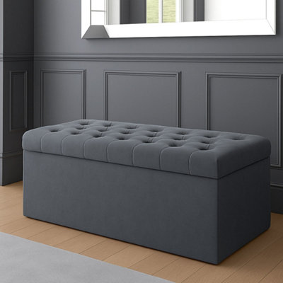 180cm SD Ottoman Storage Box -Chesterfield Upholstered Blanket Box ...