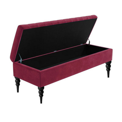 180cm Sierra Striped Naples Upholstered Ottoman Storage Bench with ...