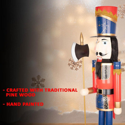 180cm Wooden Nutcrackers Figures Christmas Ornament