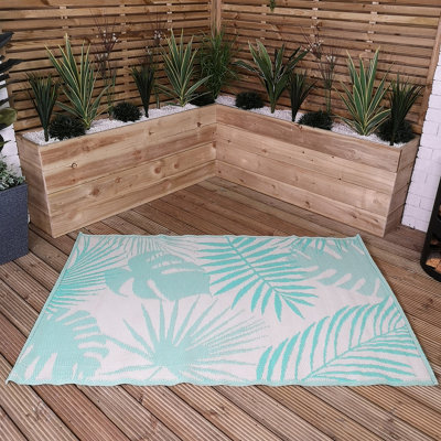 180cm x 120cm Outdoor Geometric Pattern Waterproof Rug Mat for Garden ...