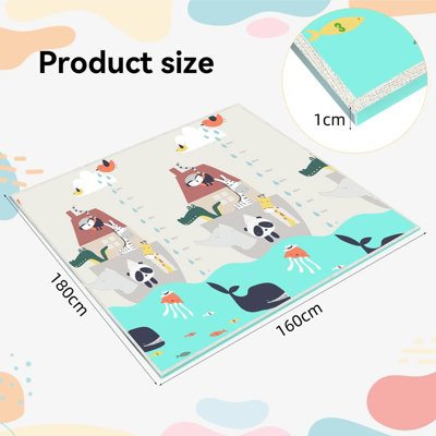 180cm x 160cm Playmat, Extra-Large&Thick Foldable Foam Baby Play Mat ...