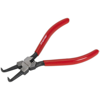 180mm Bent Nose Internal Circlip Pliers - Spring Loaded Jaws - Non-Slip ...