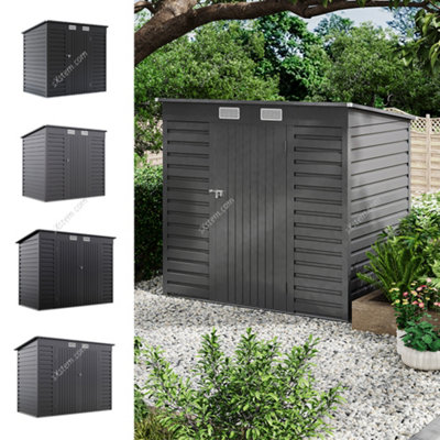 183.5cm H Outdoor Zinc Steel Metal Shed Garden Shed with Lockable Door