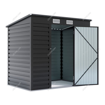 183.5cm H Outdoor Zinc Steel Metal Shed Garden Shed with Lockable Door