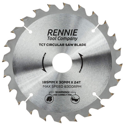 185mm x 24T TCT Circular Wood Saw Blade. Fits Evolution Bosch Makita ...
