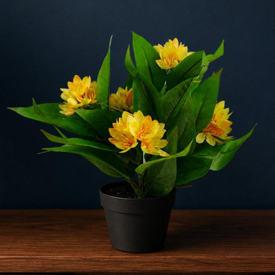 18cm Artificial Freesia Plant Yellow Flowering Premium
