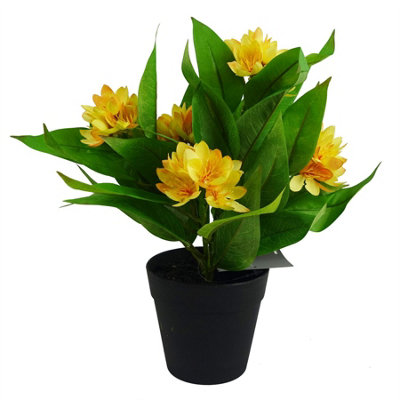 18cm Artificial Freesia Plant Yellow Flowering Premium