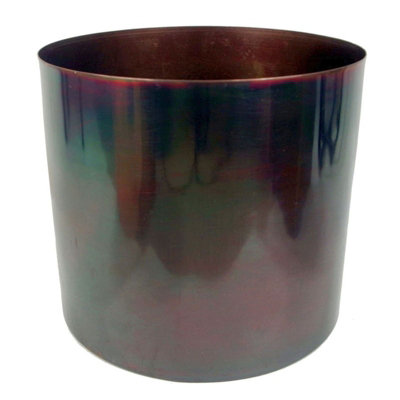 18cm Leaf Modern Metal Planter - Rainbow