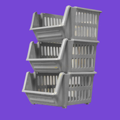 18cm Plastic Stacking Basket Stackable Storage Organizer for Kitchen ...