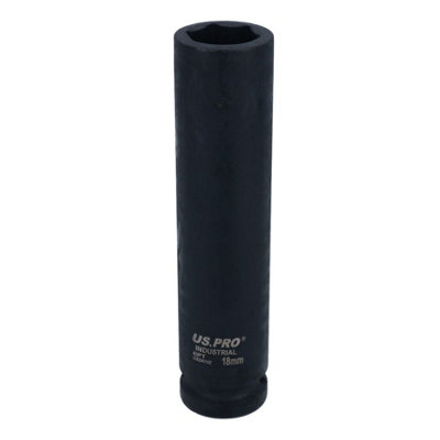 18mm Extra Deep Long Metric MM Impact Socket 1/2" Drive 6 Sided Single Hex