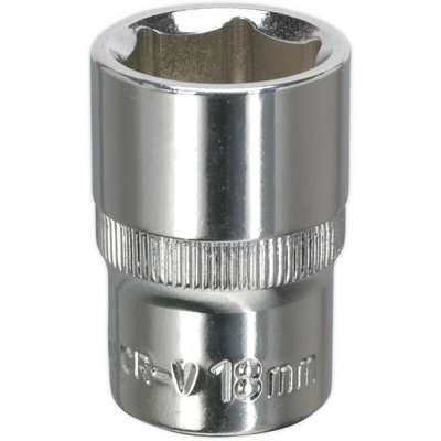 18mm Forged Steel Drive Socket - 1/2" Square Drive - Polished Chrome ...