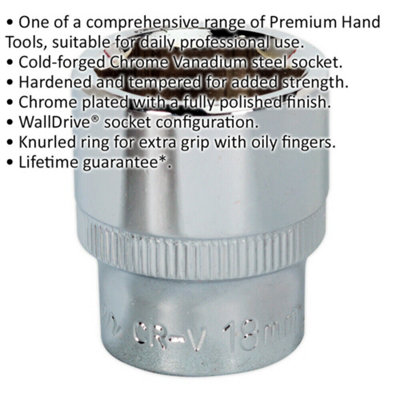 18mm Forged Steel Drive Socket - Durable Chrome Vanadium Tool for Professionals and DIY Enthusiasts
