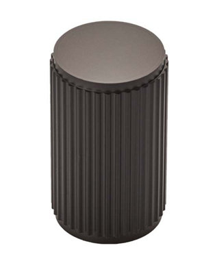 18mm Matt Black Reeded Cabinet Knob