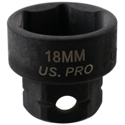 18mm Metric Stubby 3/8" Drive Shallow Impact Socket Hex Shank 25mm ...