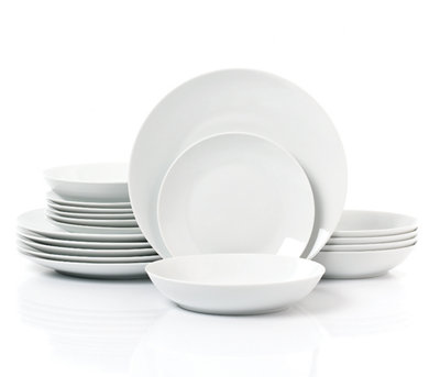 18pc Everyday Round White Dinner Set