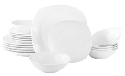18pc Everyday Square White Dinner Set
