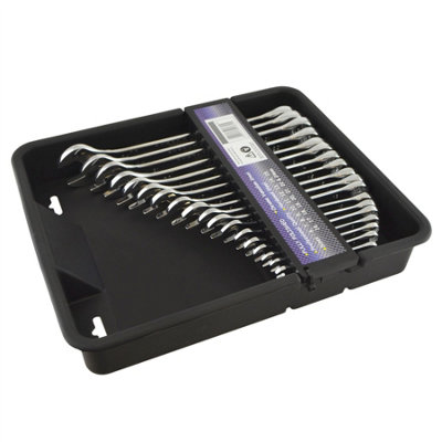 18pc Metric 6 - 24mm Combination Spanners Wrench In HD Plastic Case ...