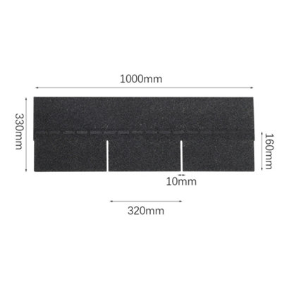 18Pcs Black 3 Tab Mosaic Asphalt Roof Shingles Bitumen Roofing L 1m x W ...