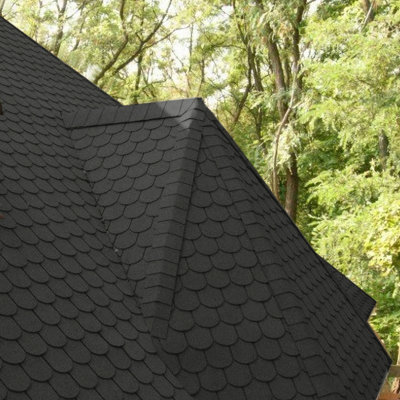 18Pcs Black Fish Scale Shape Asphalt Shingles Bitumen Roofing Tiles ...