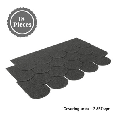 18Pcs Black Fish Scale Shape Asphalt Shingles Bitumen Roofing Tiles ...