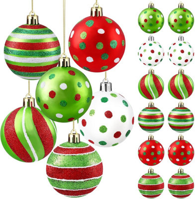 18pcs Christmas Tree Baubles, 2.4 Inch Hanging Christmas Balls ...