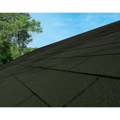 18Pcs Green Tab Asphalt Shingles Bitumen Roof Tiles Covering 2.61sqm