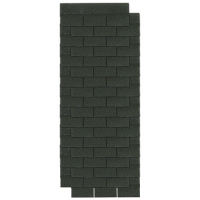 18Pcs Green Tab Asphalt Shingles Bitumen Roof Tiles Covering 2.61sqm