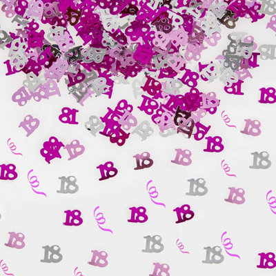 18th Birthday Confetti Pink & Silver 2 pack x 14 grams birthday ...