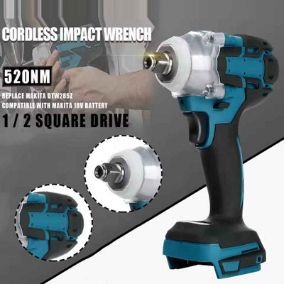18V Compatible Cordless Impact Wrench half inch 520Nm Brushless ...