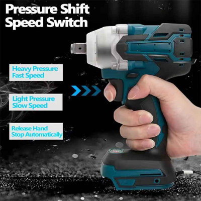 18V Compatible Cordless Impact Wrench half inch 520Nm Brushless ...