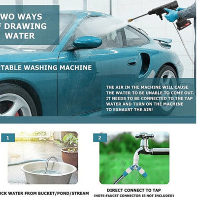 18V Cordless Pressure Washer compatible with makita High Power Jet Wash ...