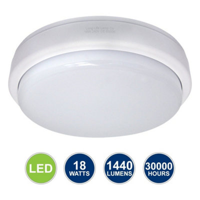 18w LED Bulkhead Ceiling Light Mounted Round Dome 6500k Cool White