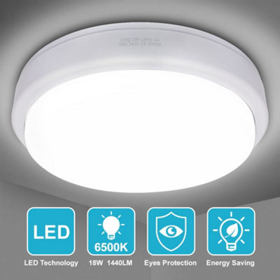 18w LED Bulkhead Ceiling Light Mounted Round Dome 6500k Cool White