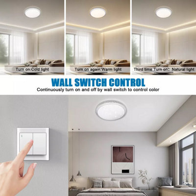 18W LED Ceiling Light, 1950 Lumen, round CCT cool white, natural white ...
