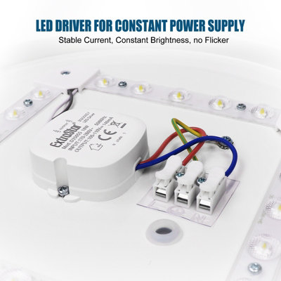 18W LED Ceiling Light, daylight 6500K, 1950 Lumen, Round, Gold Edged