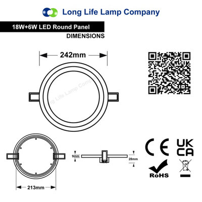 18W RECESSED CEILING LED ROUND RING PANEL GREEN