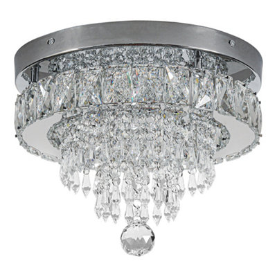 18W Round Crystal LED Ceiling Light Cool White Light 30cm Dia