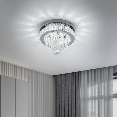 18W Round Crystal LED Ceiling Light Cool White Light 30cm Dia
