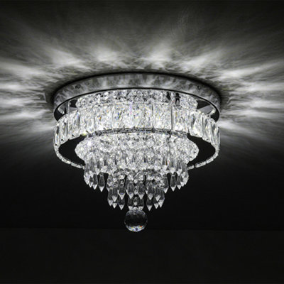18W Round Crystal LED Ceiling Light Cool White Light 30cm Dia