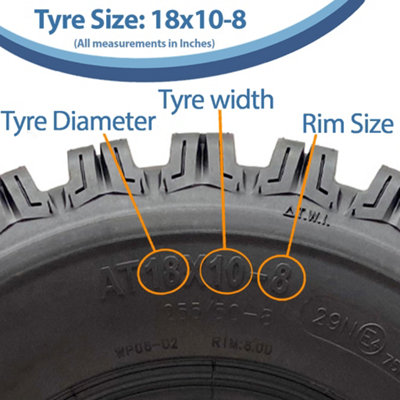 18x10-8 ATV Quad Tyres OBOR Advent Tubeless 255/50-8 Road Legal 102kg ...