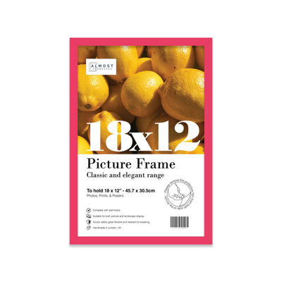 18x12 Bright Pink Picture Frame (45.7 x 30.5cm) Poster, Photo, Artwork ...