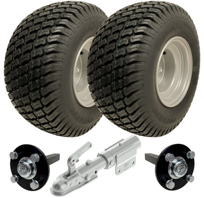 18x8.50-8 ATV Trailer Kit Wanda P332 Wheels Hub & Stub Axles Swivel ...